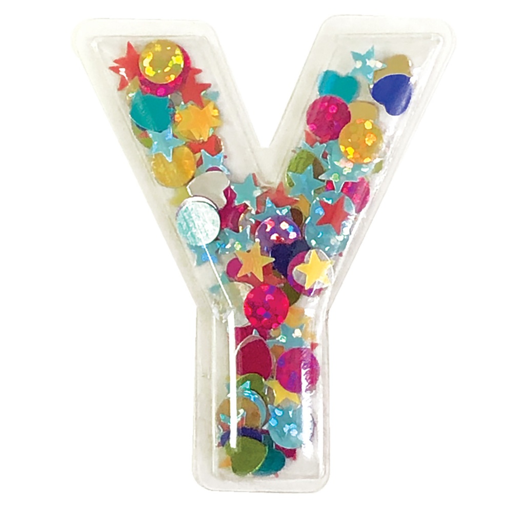 Y Initial Confetti Sticker Patch